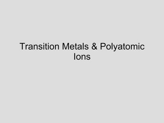 Common polyatomic ions | DOCX