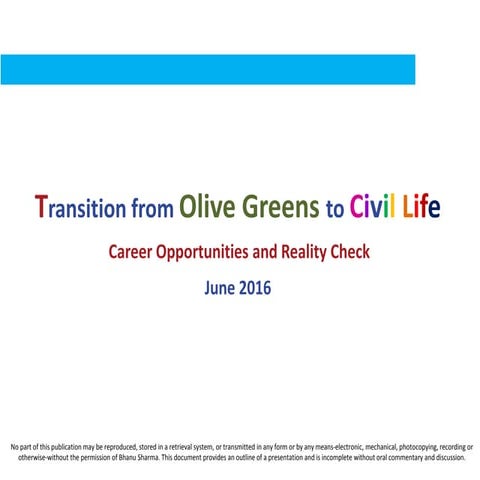 Transition from Olive Greens to Civil Life | PPT