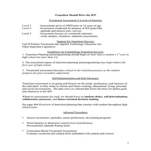 Transition Drives Iep | PDF