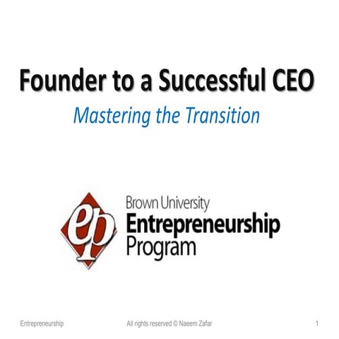 Mastering transition from founder to ceo | PDF