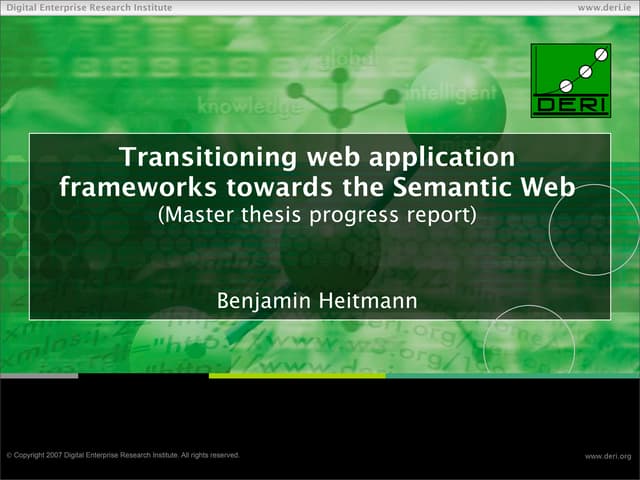 Transitioning Web Application Frameworks Towards The Semantic Web