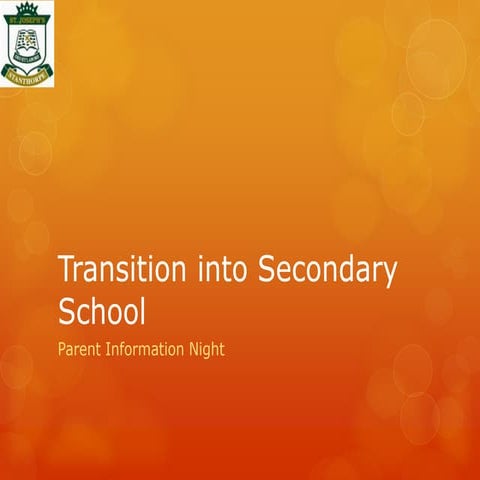 Transition into secondary school | PPTX