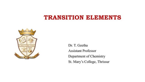 Transition elements | PPTX