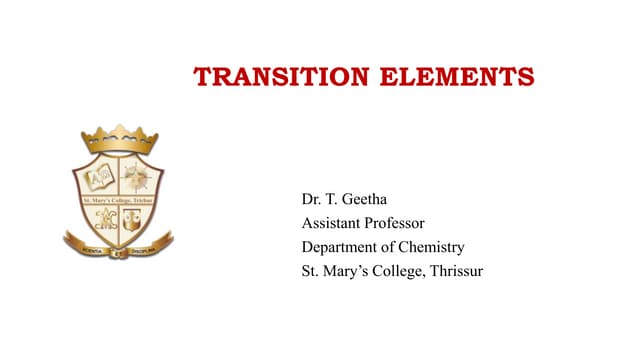 Transition elements | PPTX