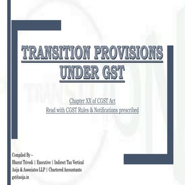 Transition Provision Under GST | PPTX