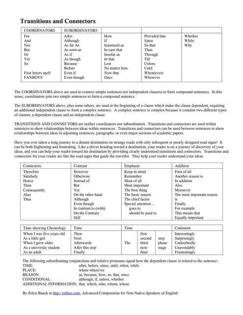 Connectors Basics for Students - English Grammar | PPT