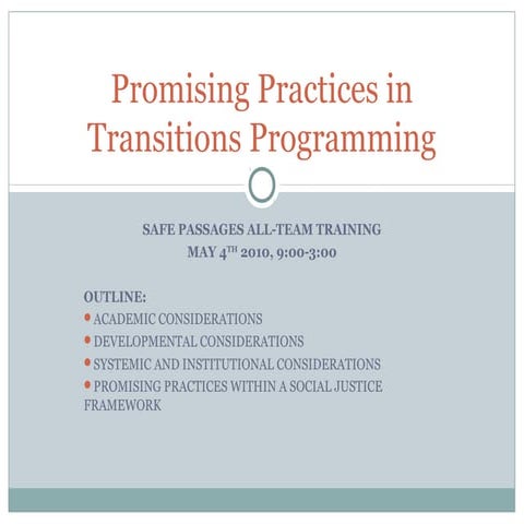 Transitions april 2010 final | PPT