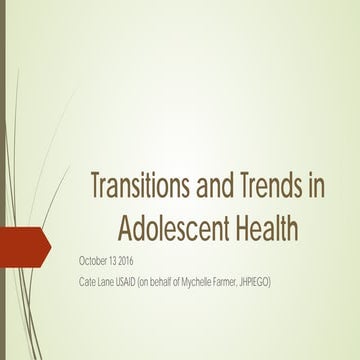 Transitions and Trends in Adolescent Health | PDF
