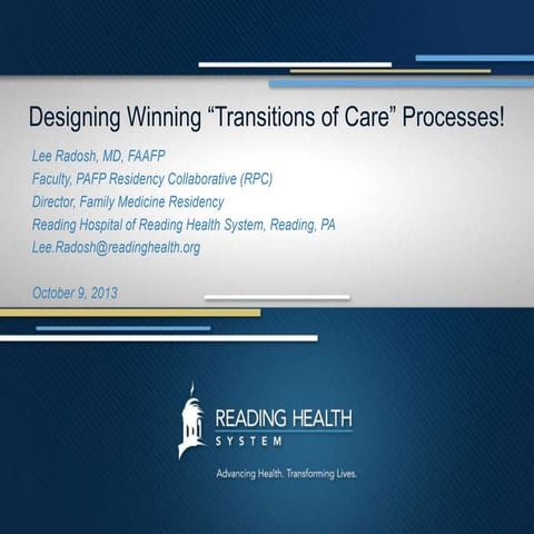Designing Winning "Transitions of Care" Processes! | PPTX | Physical Therapy | Wellness