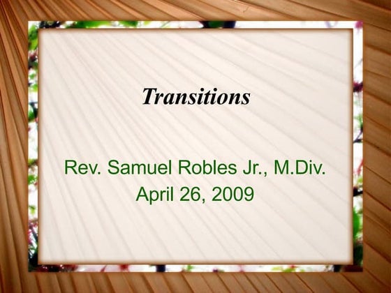 Managing Transitions Presentation | PPT