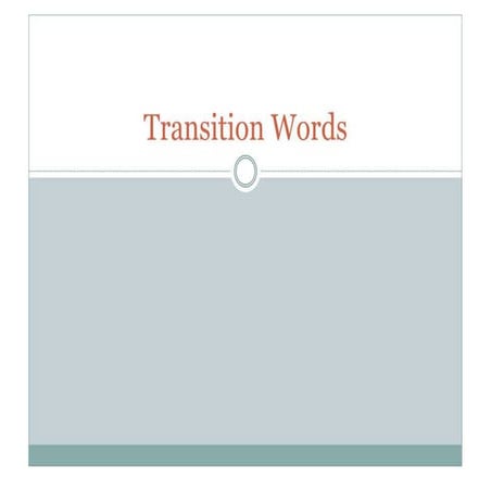 Transition Words | PDF