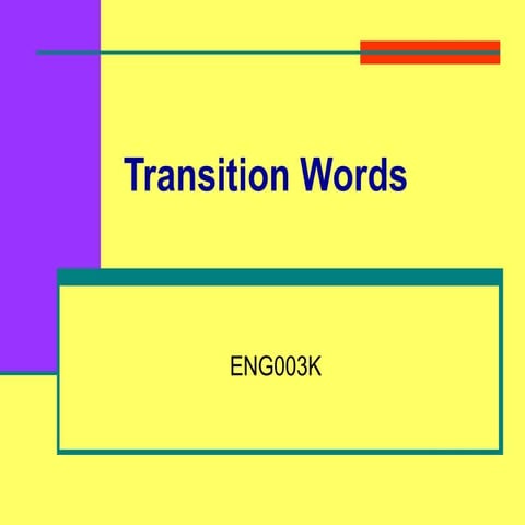 Transition Words for academic writing skills. | PPT