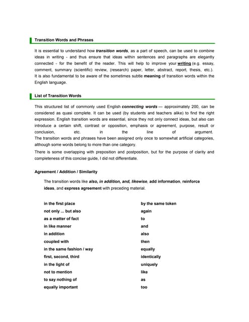 Transitional markers | PPT