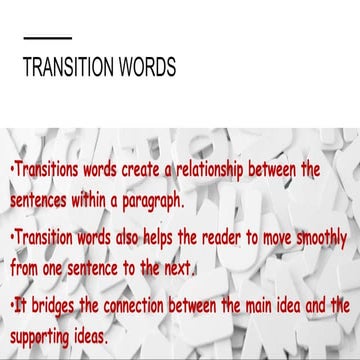 Transition words and phrases | PPTX