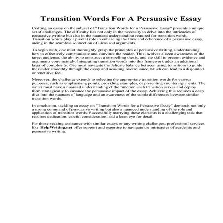 Transition Words For A Persuasive Essay. 005 Essay Example Persuasive ...
