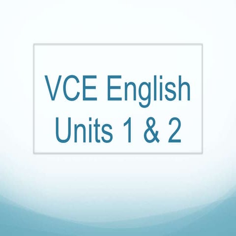VCE English 2016 | PPTX