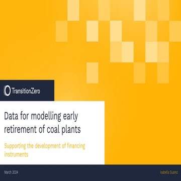 TransitionZero: Data for modelling early retirement of coal plants | PDF