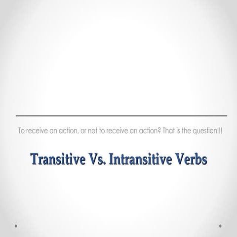 transitive and intransitive-verbs with examples ppt | PPT