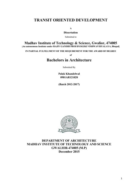 Transit oriented development | PPTX