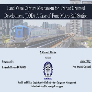 Transit Oriented Development and Land Value Capture: A Concept Note | PDF