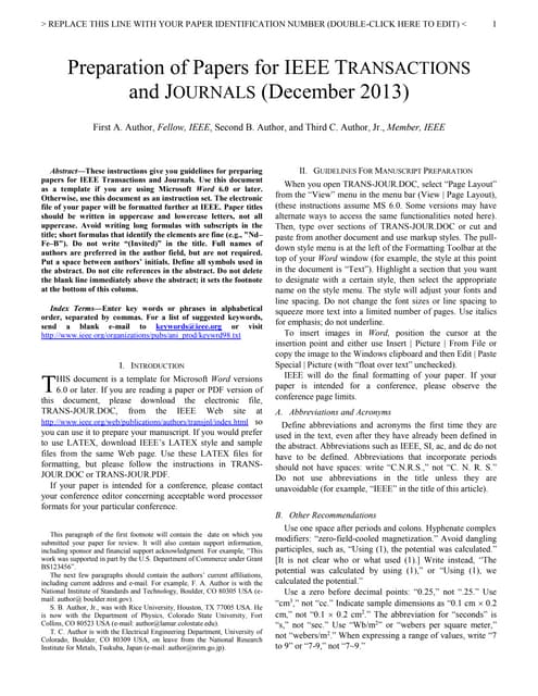 Sample IEEE Paper Format | DOC