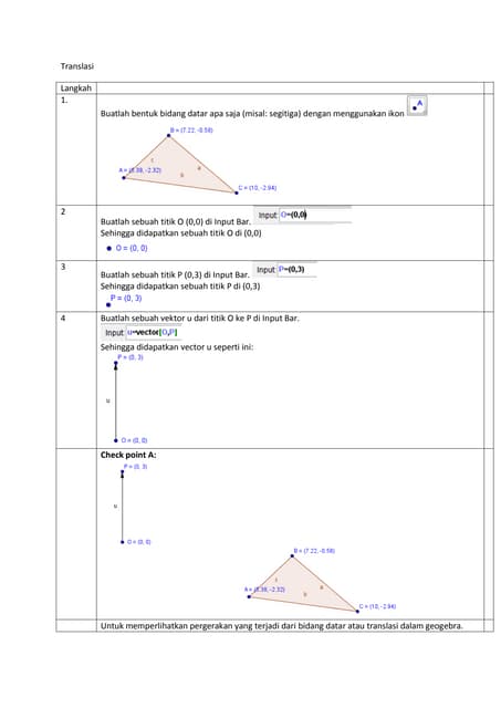 Tutorial membuat pembuktian l.segitiga dengan pendekatan l.persegi panjang di geogebra | DOCX