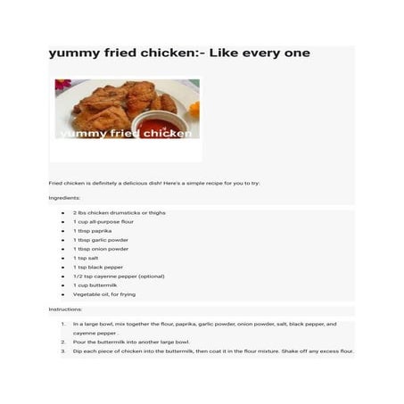 yummy fried chicken | PDF | Cooking | Food & Drink