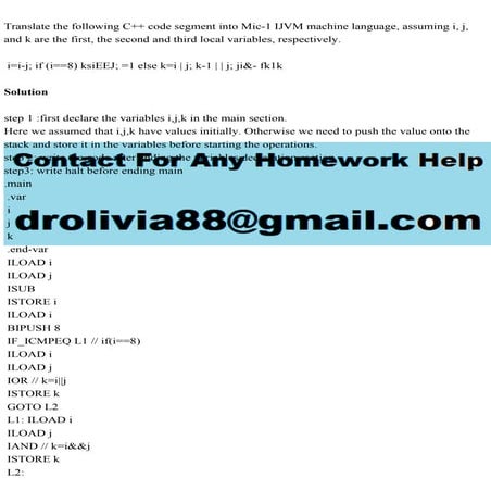 Translate the following C++ code segment into Mic-1 IJVM machine lan.pdf