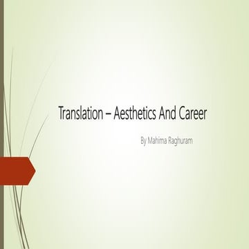 Translation – Aesthetics And Career.pptx