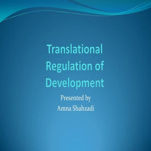 Translational regulation of development | PDF