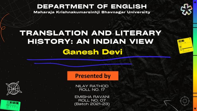 “Translation and Literary History_ An Indian View” Ganesh Devy.pptx