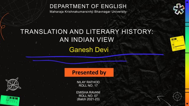 “Translation and Literary History_ An Indian View” Ganesh Devy.pptx