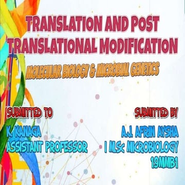 Translation and Post Translational Modification | PPTX