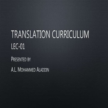 Translation curriculum 001 | PPTX | Technology & Computing