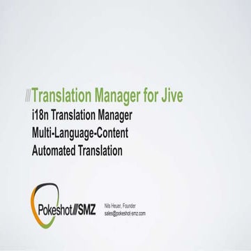 Translation Manager for Jive | PPT