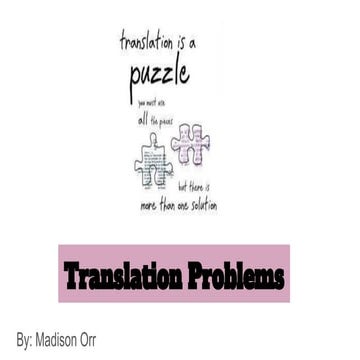 Translation problems | PDF