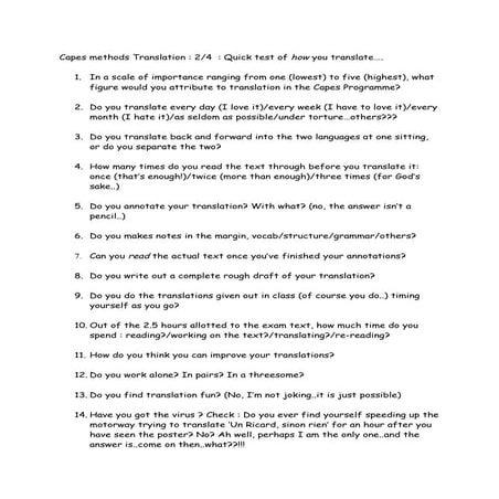 Translation Quiz | PDF