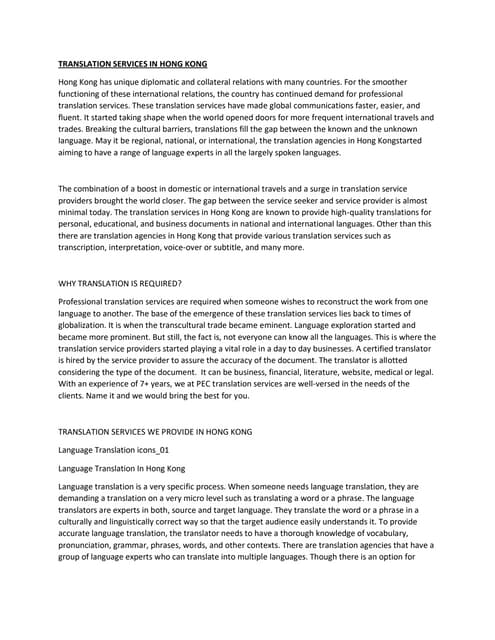 Company profile Translation/Interpreter | PDF