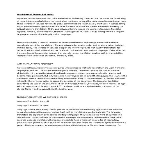 Translation services in japan | PDF