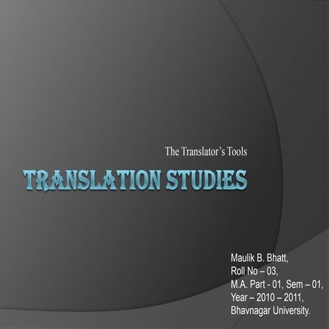Translation studies | PPTX
