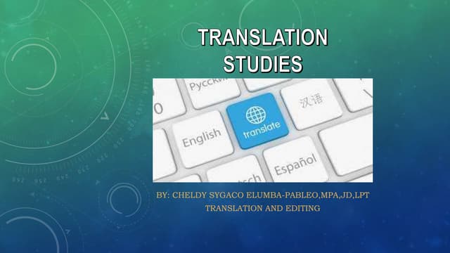 Approaches of translation | PPT