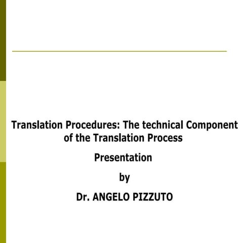 Translation techniques presentation | PPT