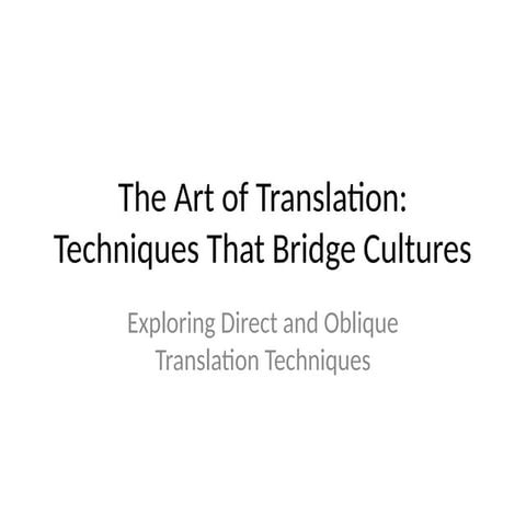 Translation_Techniques_Presentation for students | PPT