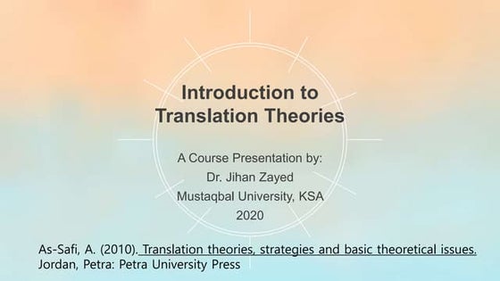 Translation Theory Of 19th And 20th Century- Presentation Slides - By ...