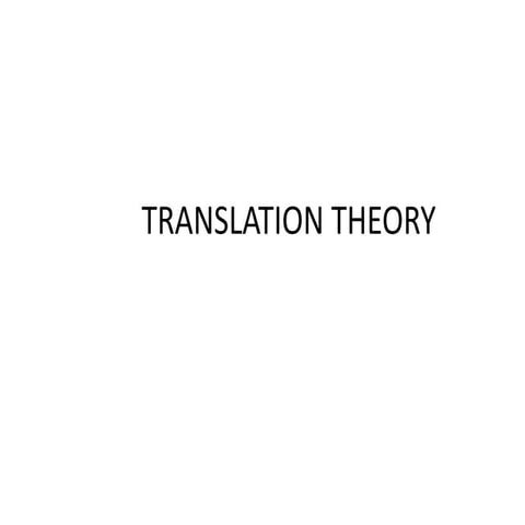 Translation theory | PPT