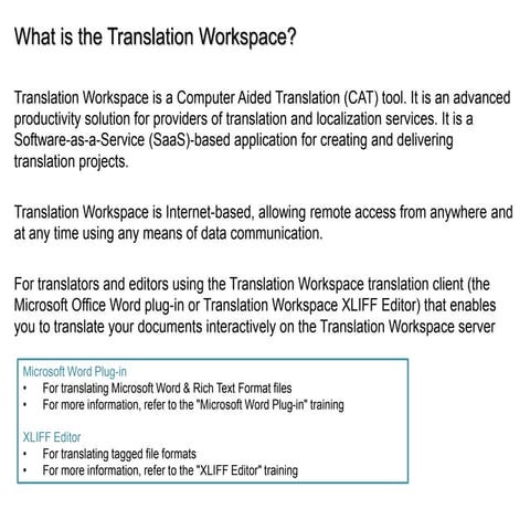 Translation Workspace | PPTX