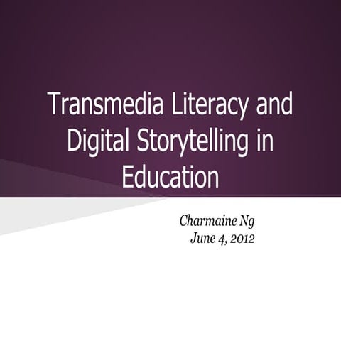 Transmedia Storytelling and Digital Literacy in Education | PDF