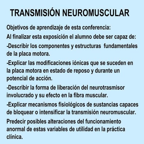 Transmisión neuromuscular | PPT