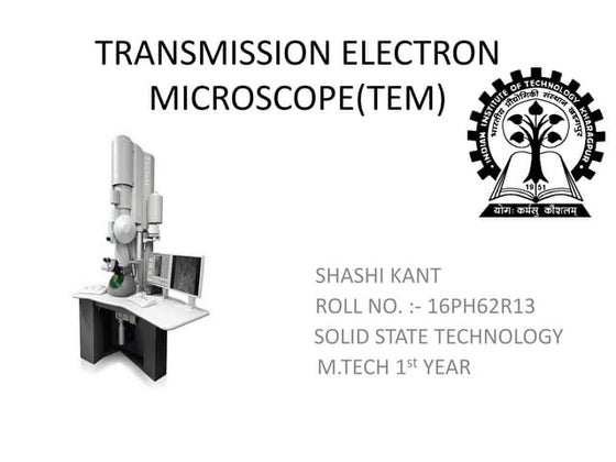 transmission Electron Microscopy (Tem) | PPT