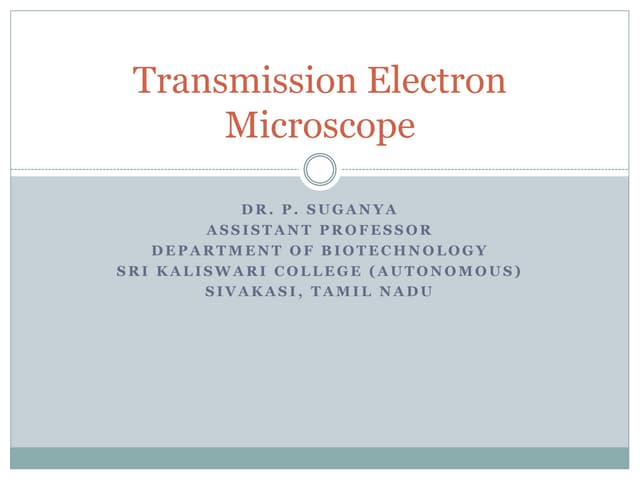 transmission electron microscopy | PPTX